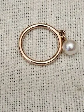 Jewelry | Pandora Rose Gold Tone Pearl Charm Ring | Poshmark